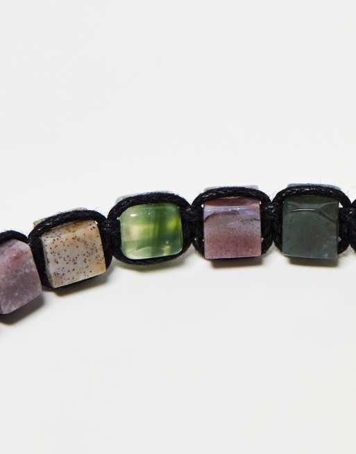 ASOS DESIGN festival square beaded bracelet in multi colour | ASOS