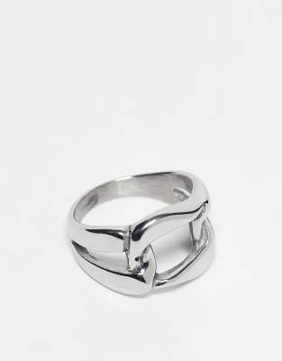 ASOS DESIGN festival waterproof stainless steel chain link ring in ...