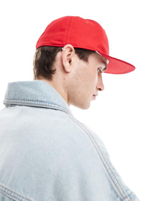 ASOS DESIGN fitted cap with y2k embroidery in red | ASOS