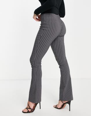ASOS DESIGN flare pants in gray pinstripe | ASOS ASOS DESIGN flare pants in gray pinstripe | ASOS