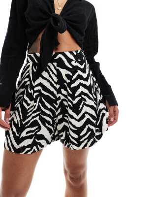 ASOS DESIGN flippy short in zebra print | ASOS
