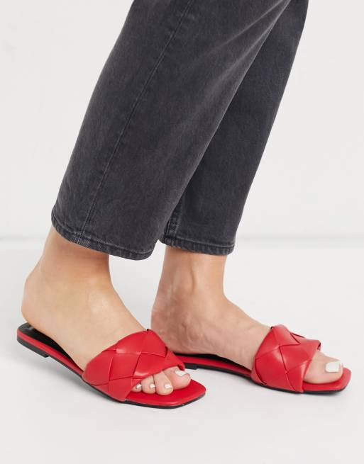 Red Flat Sandals