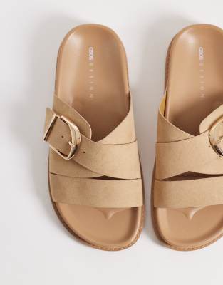 ASOS DESIGN – Freeway – Slider in Sand mit zwei Riemen | ASOS