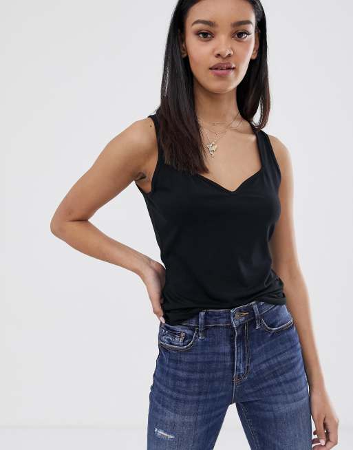 Asos Design Fuller Bust Sweetheart Singlet In Black Asos