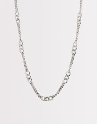 ASOS DESIGN graduated curb chain necklace in silver | ASOS