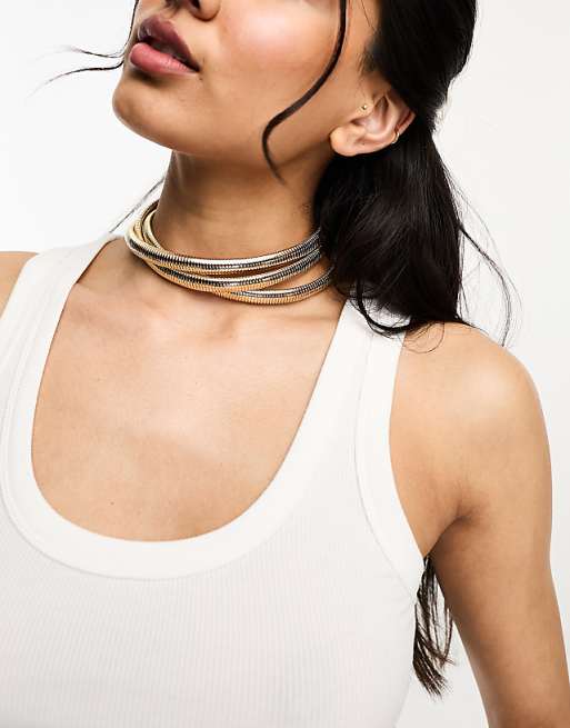 ASOS DESIGN – Guldfärgat choker-halsband med flera kedjor | ASOS ASOS DESIGN – Guldfärgat choker-halsband med flera kedjor | ASOS