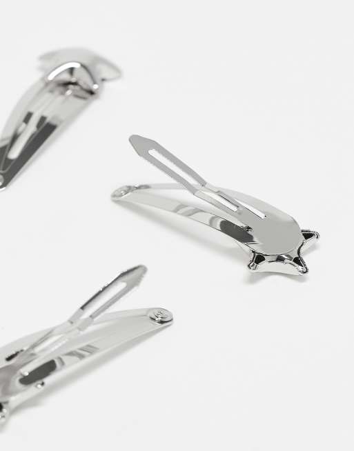 ASOS DESIGN hair clips with bubble stars in silver | ASOS