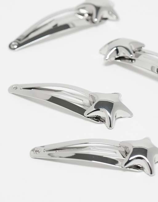 ASOS DESIGN hair clips with bubble stars in silver | ASOS