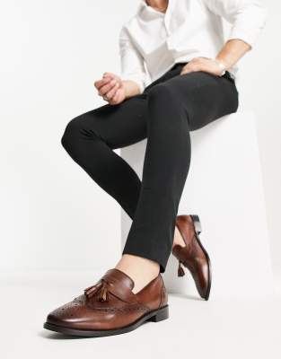 ASOS DESIGN – Halbschuhe aus leder in Bronze mit Detail im Budapester ...