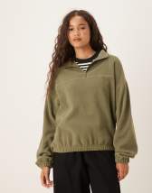 ASOS DESIGN half zip fleece in pale blue | ASOS