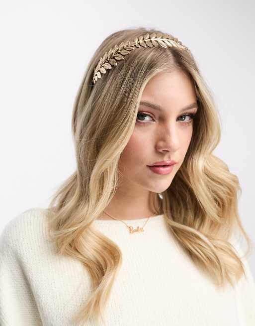 ASOS DESIGN headband with leaf design in gold tone | ASOS