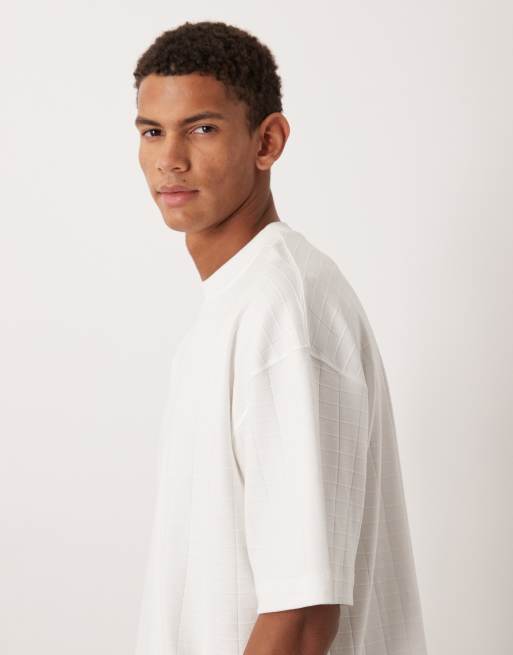 ASOS DESIGN heavyweight oversized boxy T-shirt in white texture | ASOS