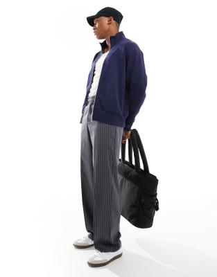 ASOS DESIGN heavyweight oversized track jacket in navy | ASOS