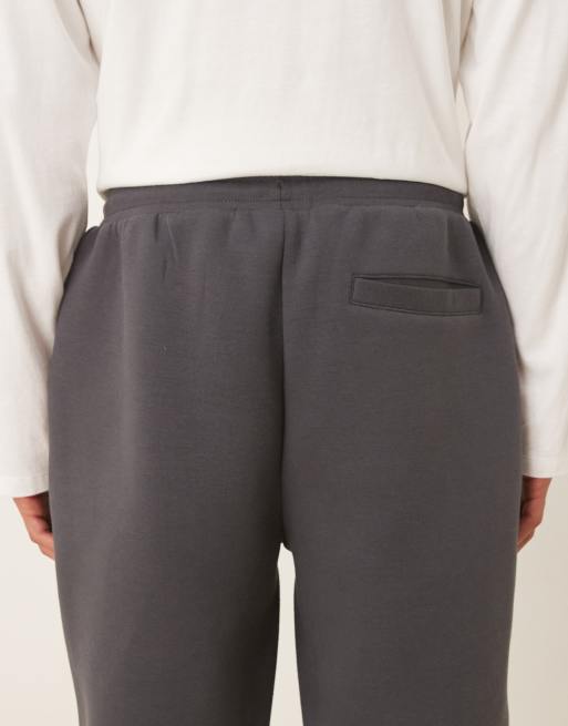 ASOS DESIGN heavyweight tapered trackies in scuba-style fabric with pin ...