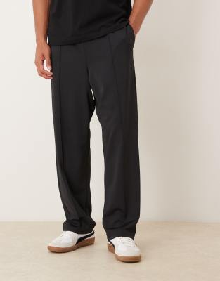 ASOS DESIGN heavyweight tapered trackies in scuba-style fabric with ...