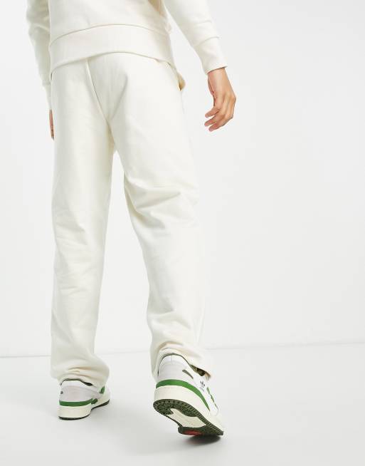 ASOS DESIGN heavyweight wide leg trackies in soft white (part of a set ...
