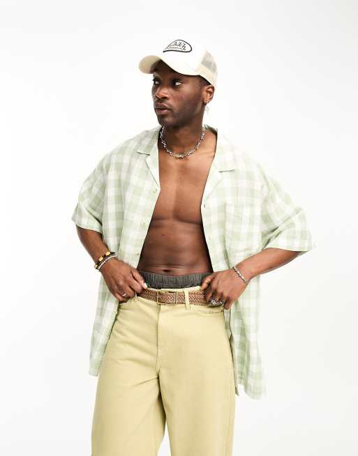 Asos Design Hemd Mit Extremer Oversize Passform Aus Leinenmix In
