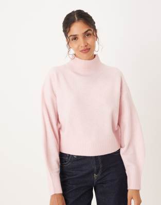 ASOS DESIGN high neck jumper in light pink | ASOS