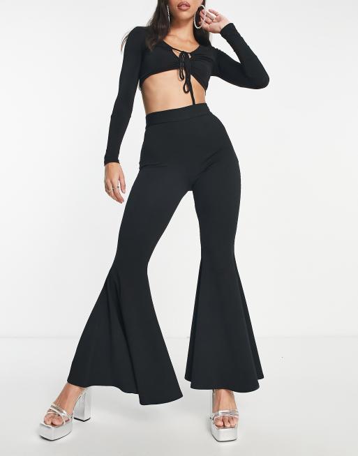 ASOS DESIGN high waisted extreme flares in black | ASOS