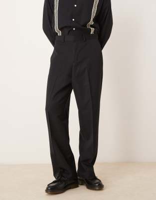 ASOS DESIGN high waisted wide leg smart pants in black (part of a set) | ASOS