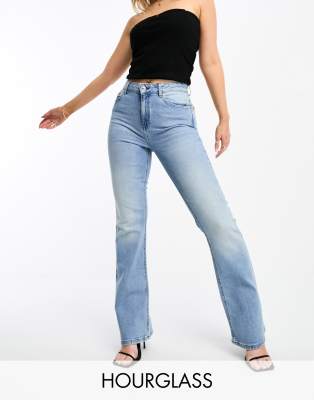 Asos Design Hourglass Flared Jeans In Light Blue | ModeSens