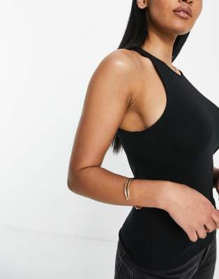 ASOS DESIGN Hourglass high-neck tank in black | ASOS