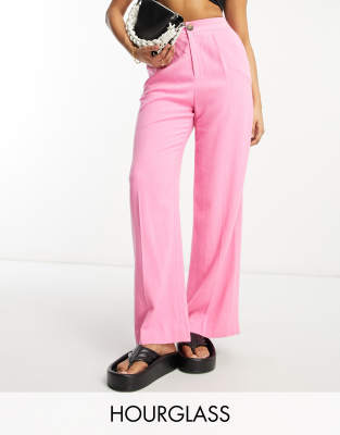 ASOS DESIGN Hourglass relaxed trousers pink | ASOS