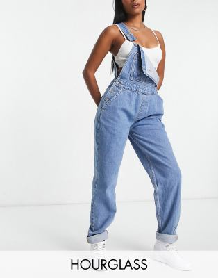 ASOS DESIGN Hourglass - Salopette classique en jean - Délavage moyen | ASOS