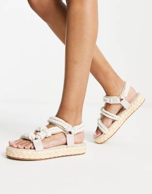 ASOS DESIGN Jagger rope espadrilles in cream | ASOS