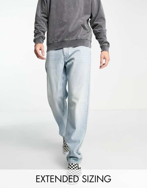 Asos Design Jean Droit Ample Bleu Délavé Clair Asos