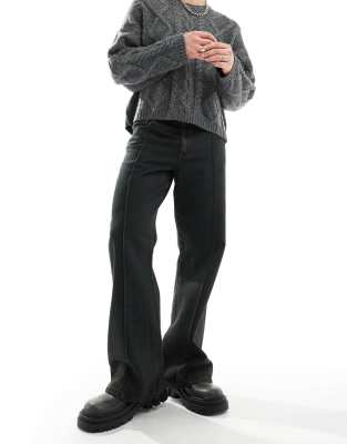 ASOS DESIGN - Jean évasé large - Noir teinté délavé | ASOS