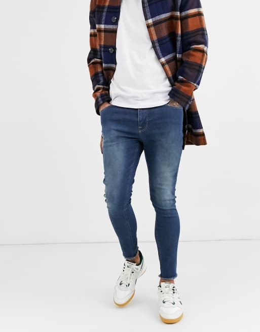Asos Design Jean Hyper Moulant En Tissu Power Stretch Avec Traces D