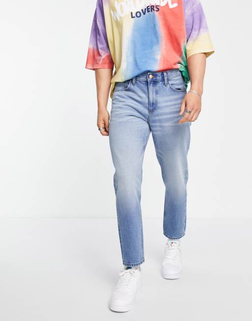 Asos Design Jean Rigide Classique Bleu Délavé Moyen Asos