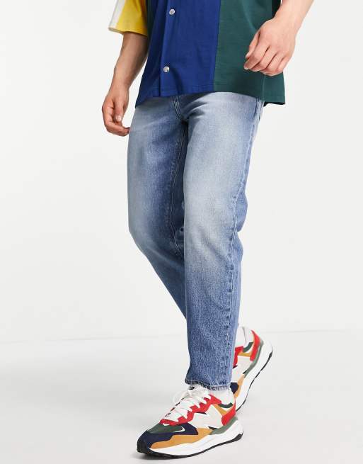 Asos Design Jean Rigide Classique Style Années 90 Bleu Délavé Moyen