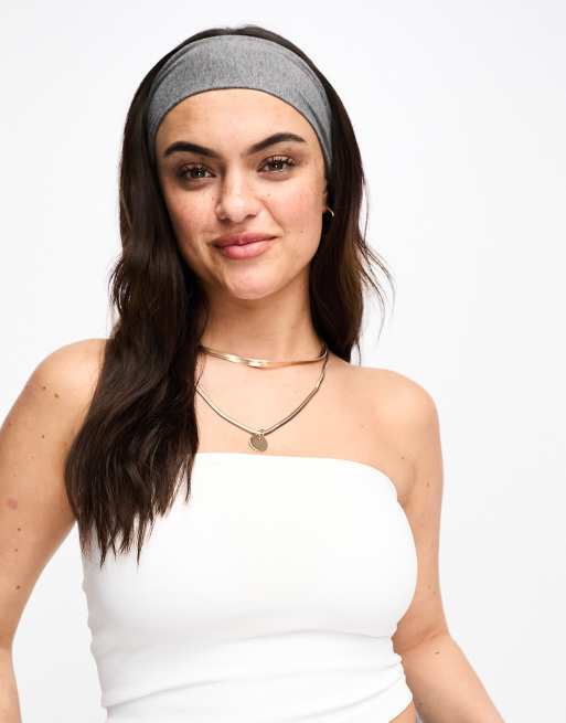 ASOS DESIGN jersey headband in gray heather | ASOS