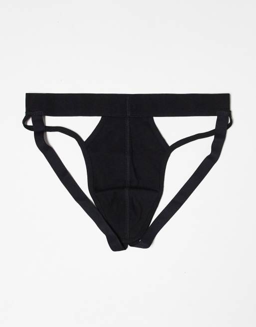 ASOS DESIGN jock strap in black with cut out panels | ASOS