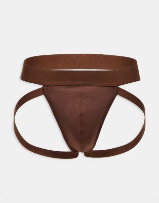 ASOS DESIGN jock strap in brown | ASOS