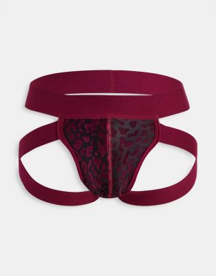 ASOS DESIGN jock strap in velour leopard print | ASOS