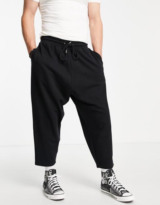 ASOS DESIGN - Jogger à entrejambe bas - Noir - BLACK | ASOS