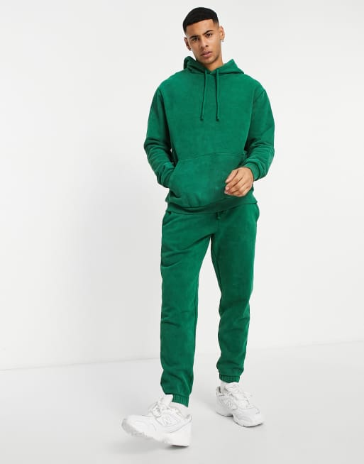 Asos Design Jogger Fuselé Densemble Vert Délavé Vintage Asos