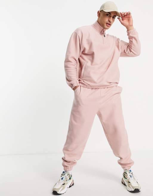 Asos Design Jogger Oversize Densemble En Polaire Rose Asos