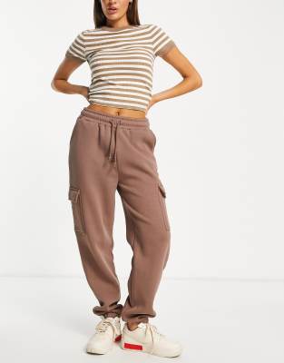 ASOS DESIGN jogger with combat pockets in brown | ASOS