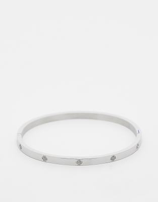 ASOS DESIGN - Jonc en acier inoxydable avec cristaux - Argenté | ASOS