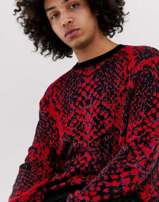 ASOS DESIGN jumper with neon snake pattern | ASOS