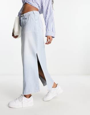 ASOS DESIGN - Jupe cargo longue en jean délavé | ASOS