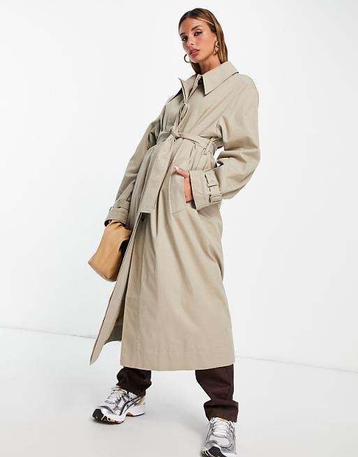 ASOS DESIGN – Kamiennobeżowy prochowiec z kołnierzem | ASOS ASOS DESIGN – Kamiennobeżowy prochowiec z kołnierzem | ASOS