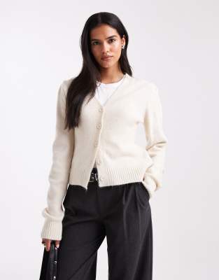 ASOS DESIGN – Kardigan w kolorze écru z wyprofilowanymi rękawami | ASOS