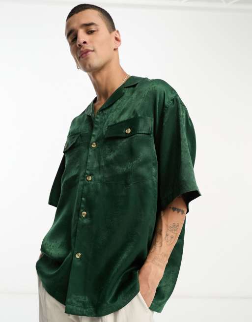 Asos Design Kastiges Oversize Hemd Aus Strukturiertem Satin Mit