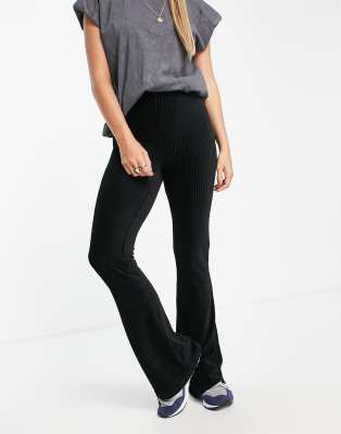 ASOS DESIGN kick flare pants in cord in black | ASOS
