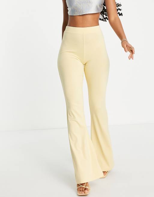Asos Design Kick Flare Trouser In Buttermilk Asos
